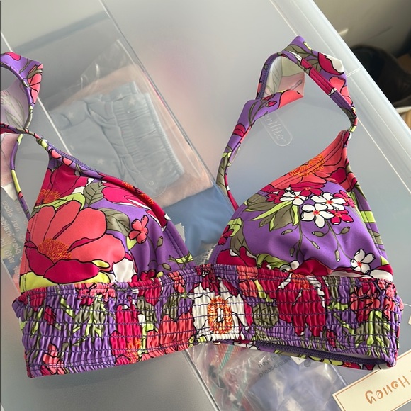 Hula Honey | Swim | Hula Honey Swim Bra Purple And Red With Beaded ...